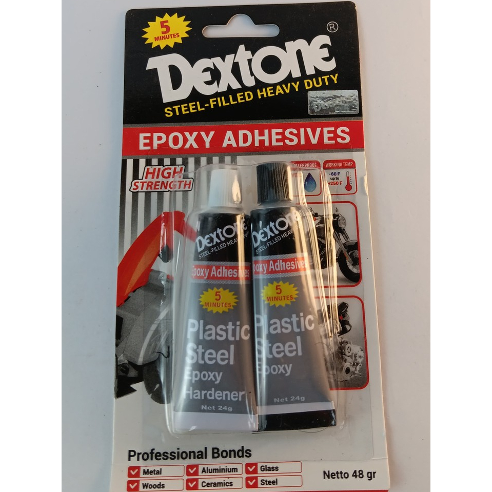 Jual Bachtiar lem Perekat Penambal Besi Dextone Epoxy Plastik Steel ...