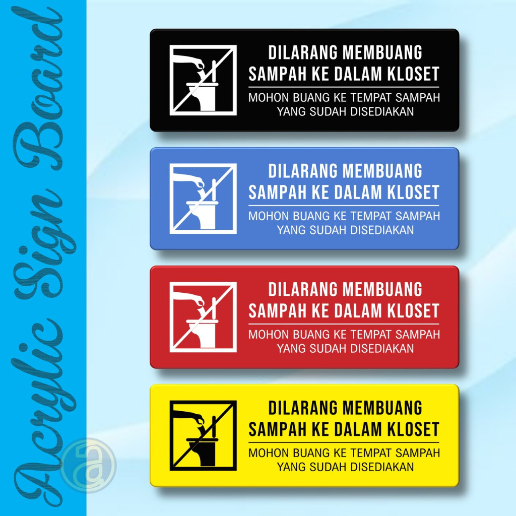 Jual TOILET SIGN Akrilik 10x30cm - LARANGAN BUANG SAMPAH - Anti Air ...