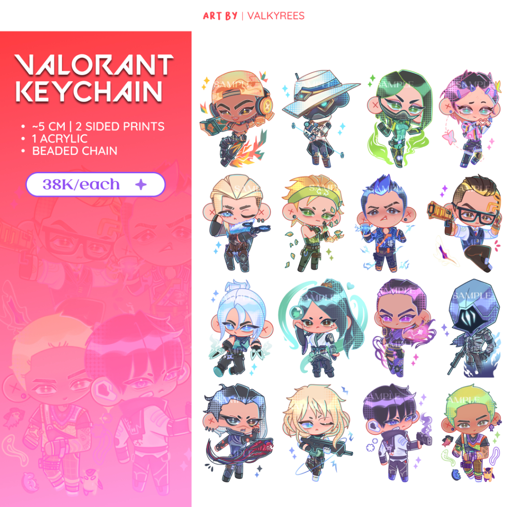 Jual VALORANT KEYCHAIN STICKER | GANTUNGAN KUNCI DAN STIKER ISO GEKKO ...
