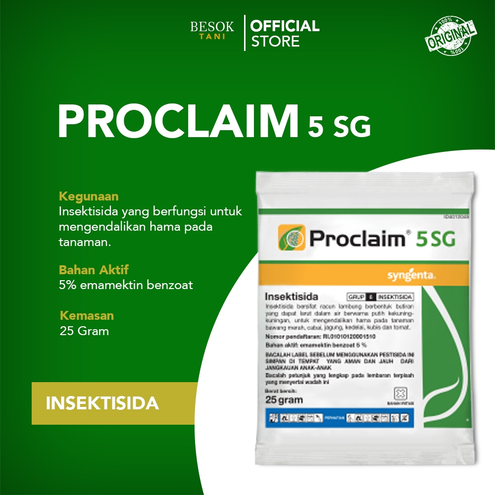 Jual PROCLAIM 5 SG 25 Gram | Insektisida | Mengendalikan Hama Tanaman ...