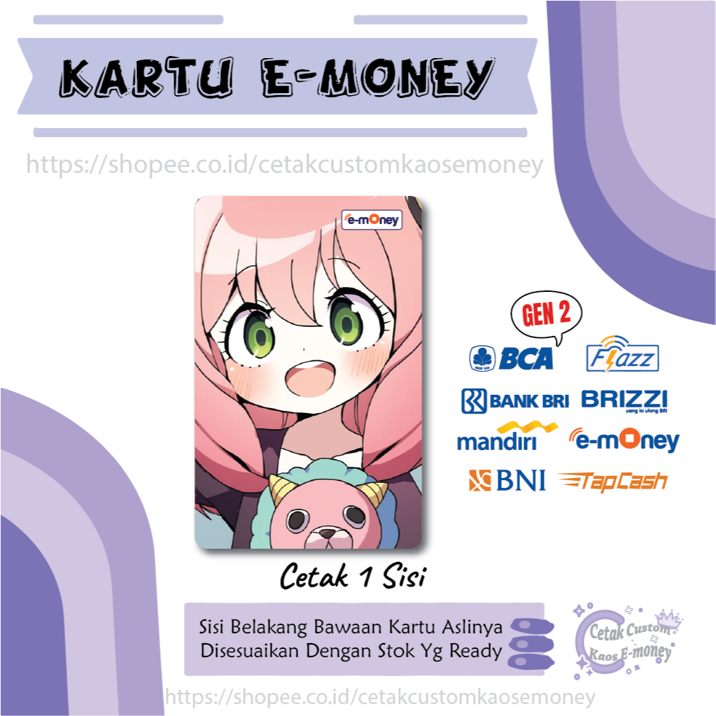 Jual KARTU E MONEY E TOLL GAMBAR ANIME JEPANG ANYA FORGER EMONEY ...