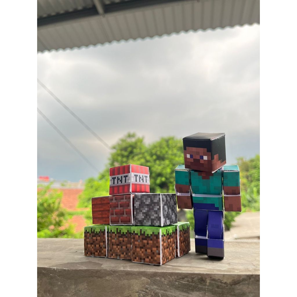 Jual MAINAN PAPERCRAFT MINECRAFT MINICRAFT BALOK BLOCK MINE CRAFT ...