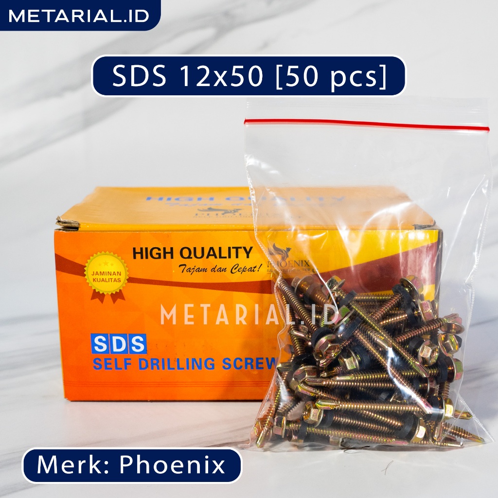 Jual [50 PCS] Baut SDS 12x50 Roofing | Atap | Seng | Baja Ringan ...