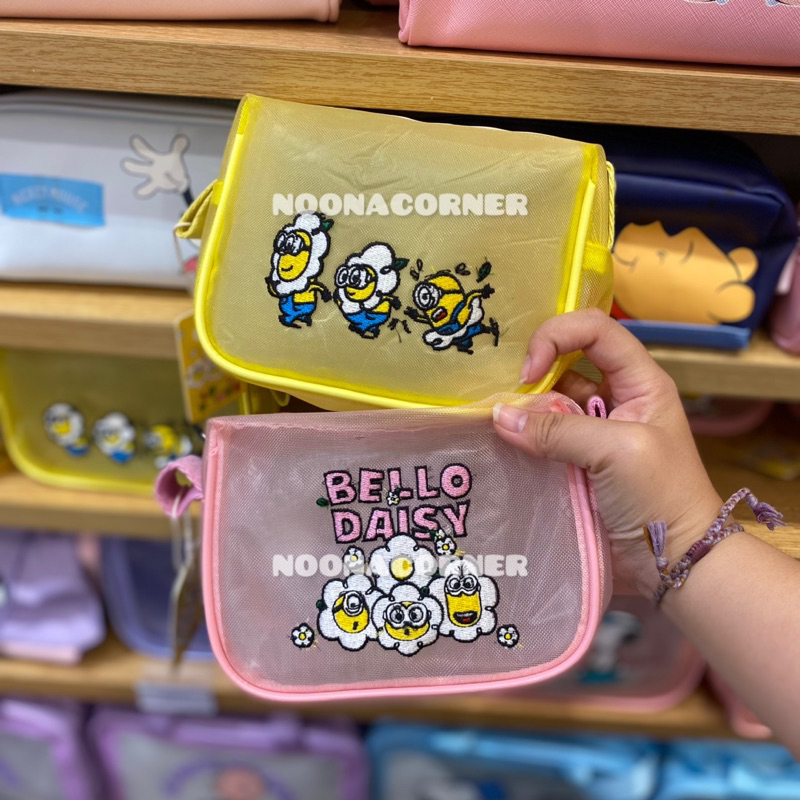 Jual Miniso x Minions ‼️ Mesh Cosmetic Bag / Pouch Makeup Transparant ...