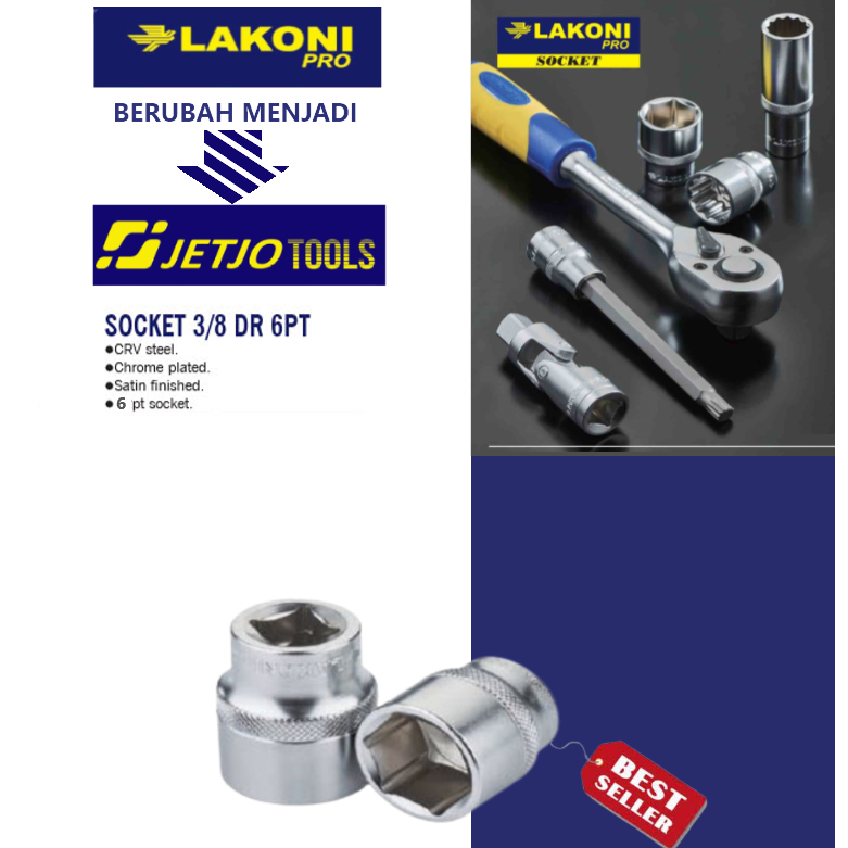Jual Jetjo Tools Mata Socket 3/8" DR6PT Lakoni Pro Ukuran | Shopee ...