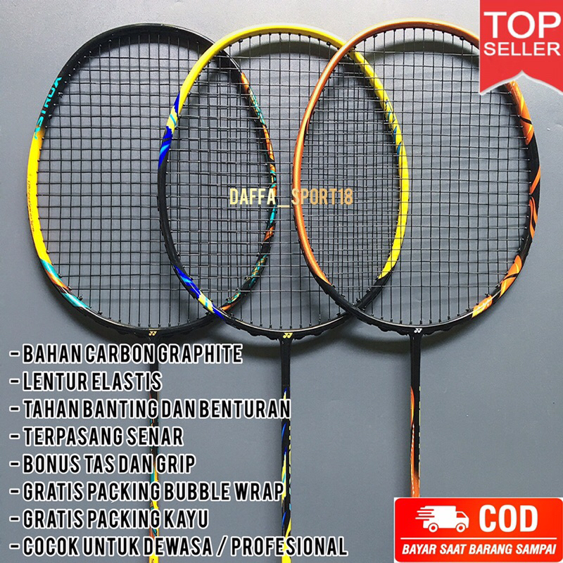 Jual Raket Badminton Fullset Terpasang Senar Dengan Tas Tinggal Main ...