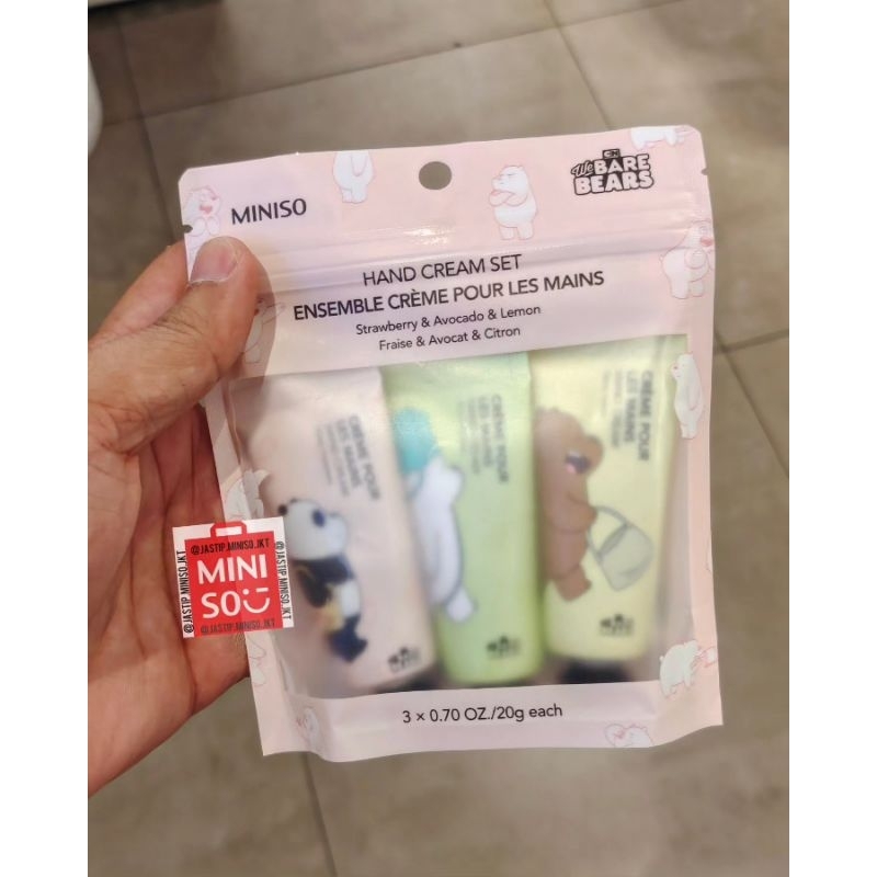 Jual MINISO Hand Cream Set WE BARE BEARS (Strawberry, Avocado, Lemon ...