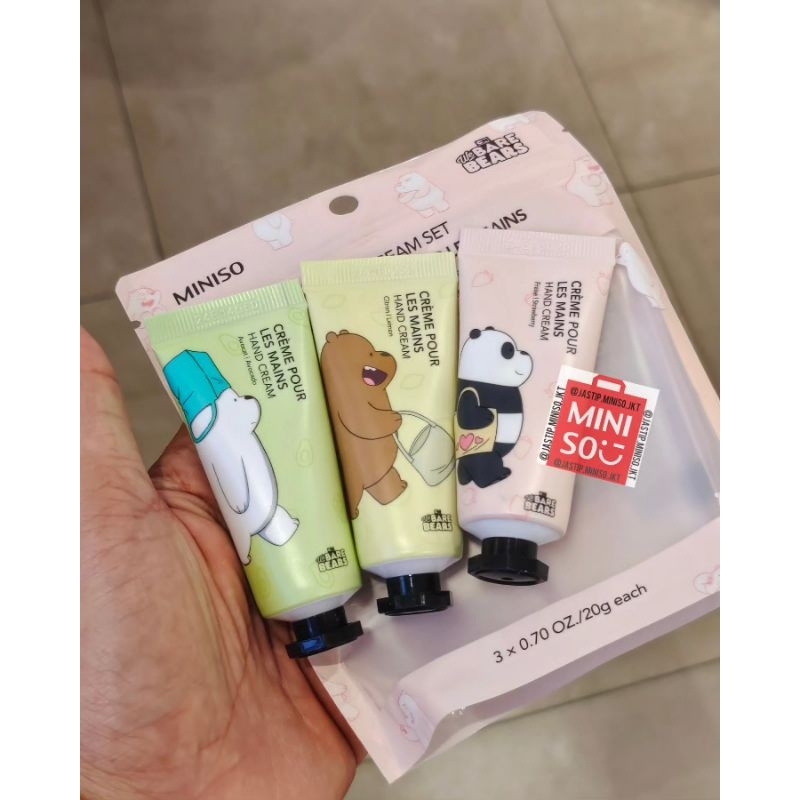 Jual MINISO Hand Cream Set WE BARE BEARS (Strawberry, Avocado, Lemon ...