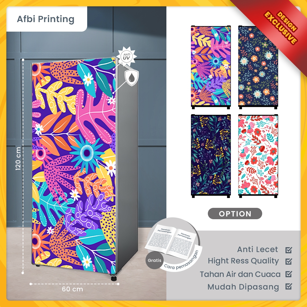 Jual Stiker Kulkas 1 Pintu / Sticker Mesin Pendingin 2 pintu Motif ...