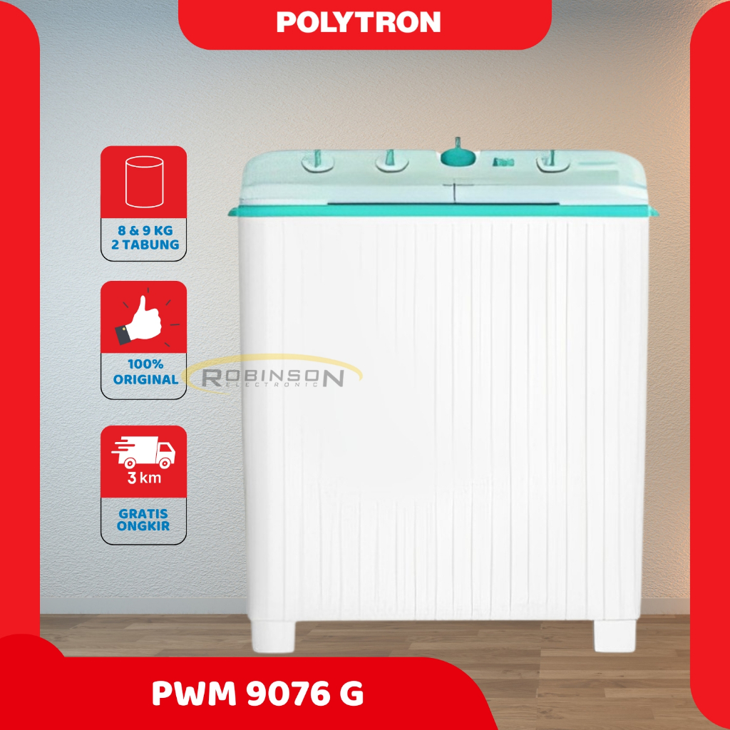 Jual Mesin Cuci Dua Tabung Polytron PWM 9076 G 9Kg | Shopee Indonesia