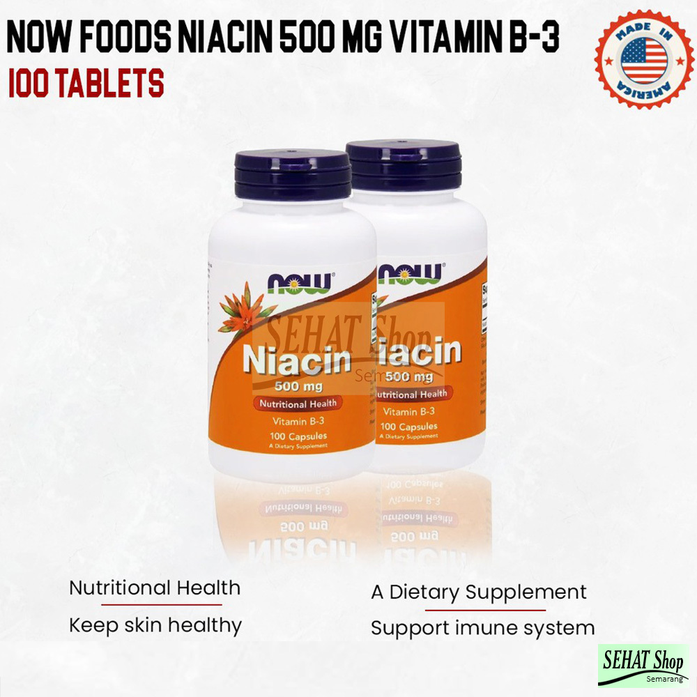 Jual Now Foods Niacin 500 Mg 100 Tablets Now Niacin Vitamin B-3 ...