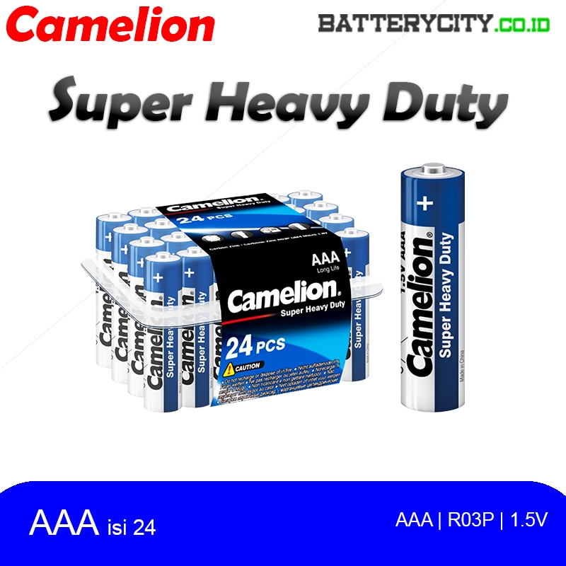 Jual Camelion Super Heavy Duty AAA 1.5V R03P - BP24 + Case | Batre Baterai Kecil A3/AAA isi 24 ...