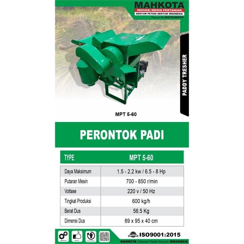 Jual MESIN PERONTOK PADI MAHKOTA MPT 5 60 | Shopee Indonesia