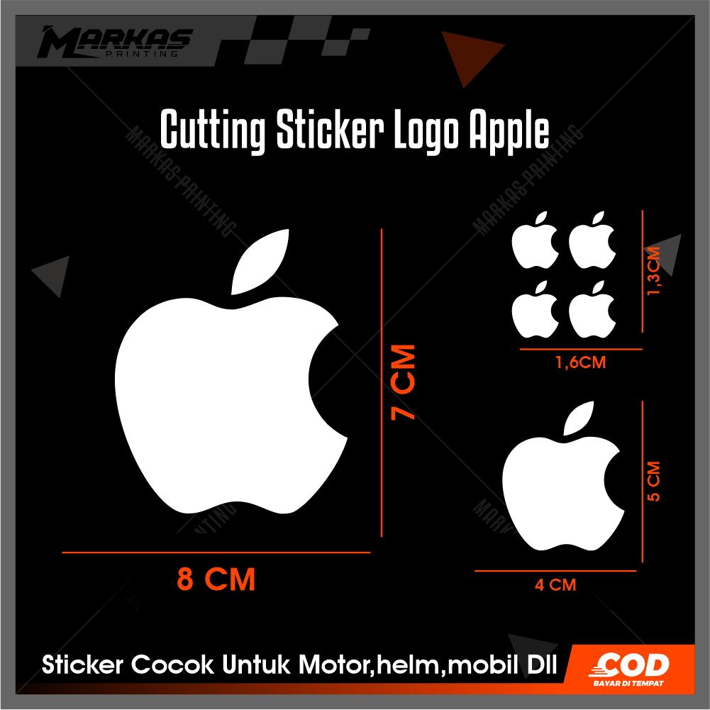 Jual cutting sticker logo apple stiker iphone cuting sticker tempelan ...