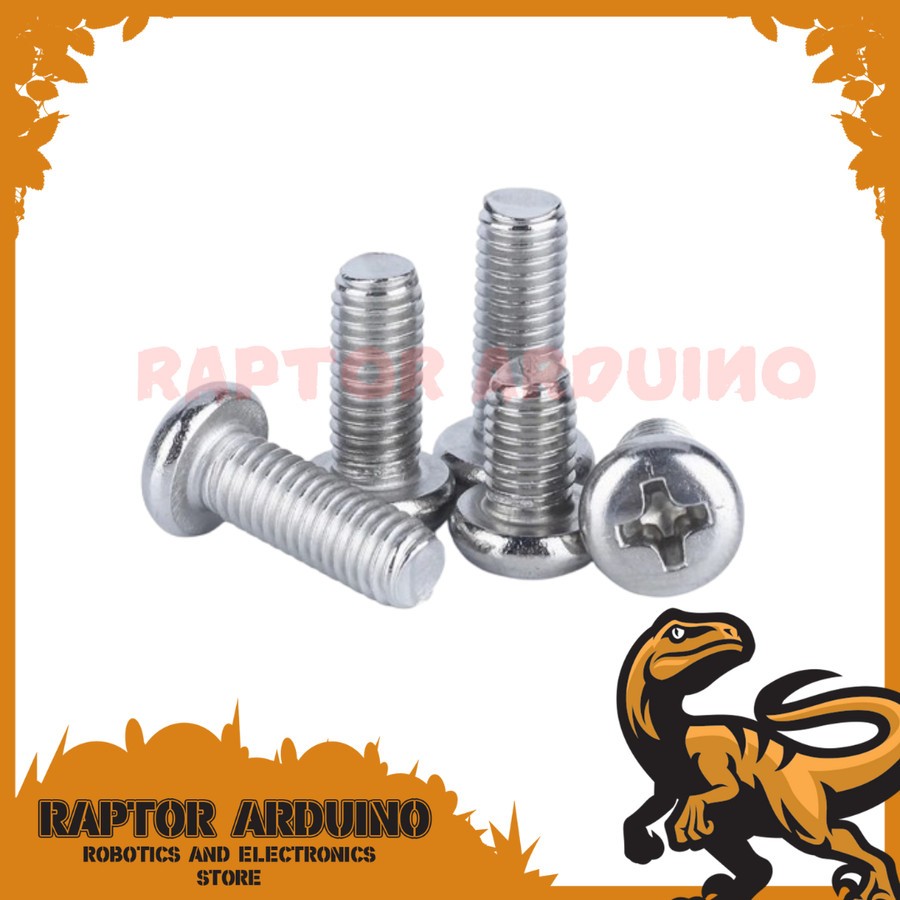 Jual JP Cross M3x40 mm Screw Baut silver metal screw 40mm 4cm | Shopee ...