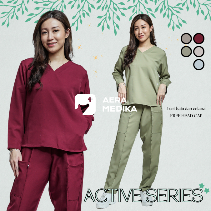 Jual ACTIVE Series - Two Way Stretch / Doctor's Scrub / Baju Jaga ...