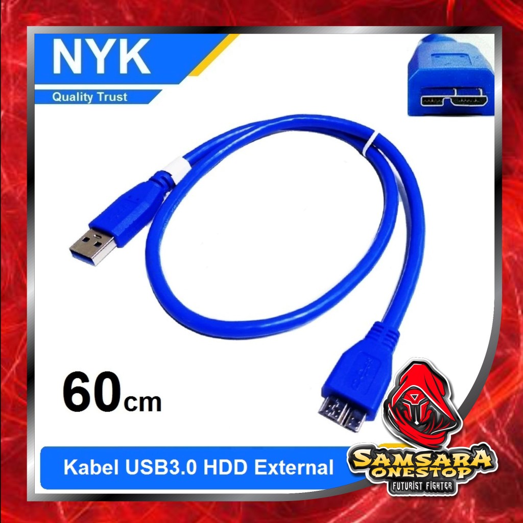 Jual Cable USB 3.0 to Micro B NYK Kabel HDD Hard disk External | Shopee ...