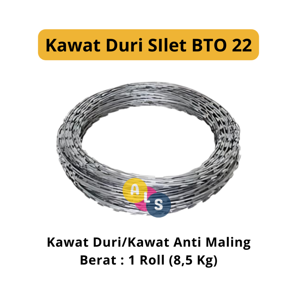 Jual Kawat Duri Silet BTO 22 Razor Wire/ Kawat Anti Maling/Kawat ...