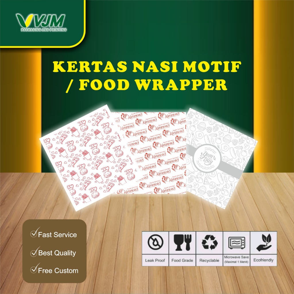 Jual ( 100 lembar ) KERTAS NASI MOTIF | MG PAPER LAMINASI | Kertas Nasi ...