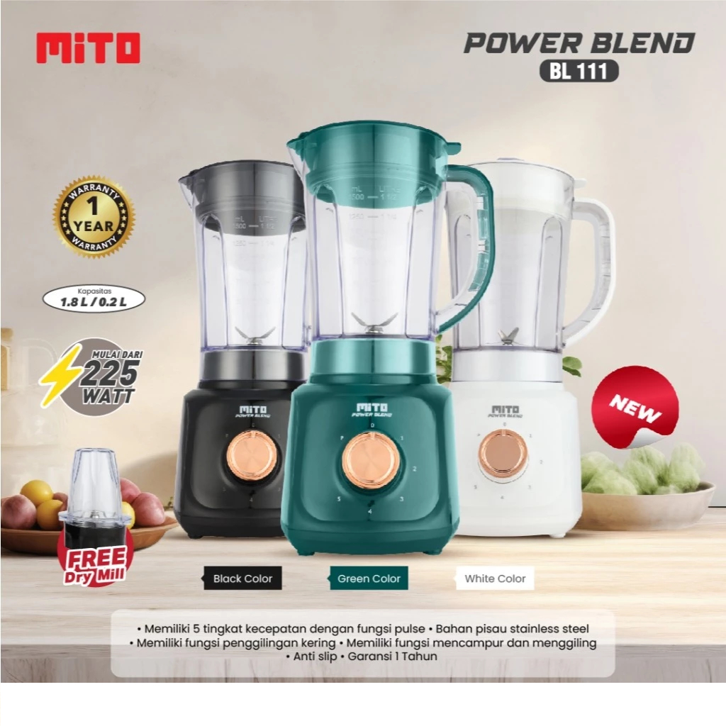 Jual Mito Blender BL111 BL 111 BL-111 Power Blend 5 Pilihan Kecepatan ...