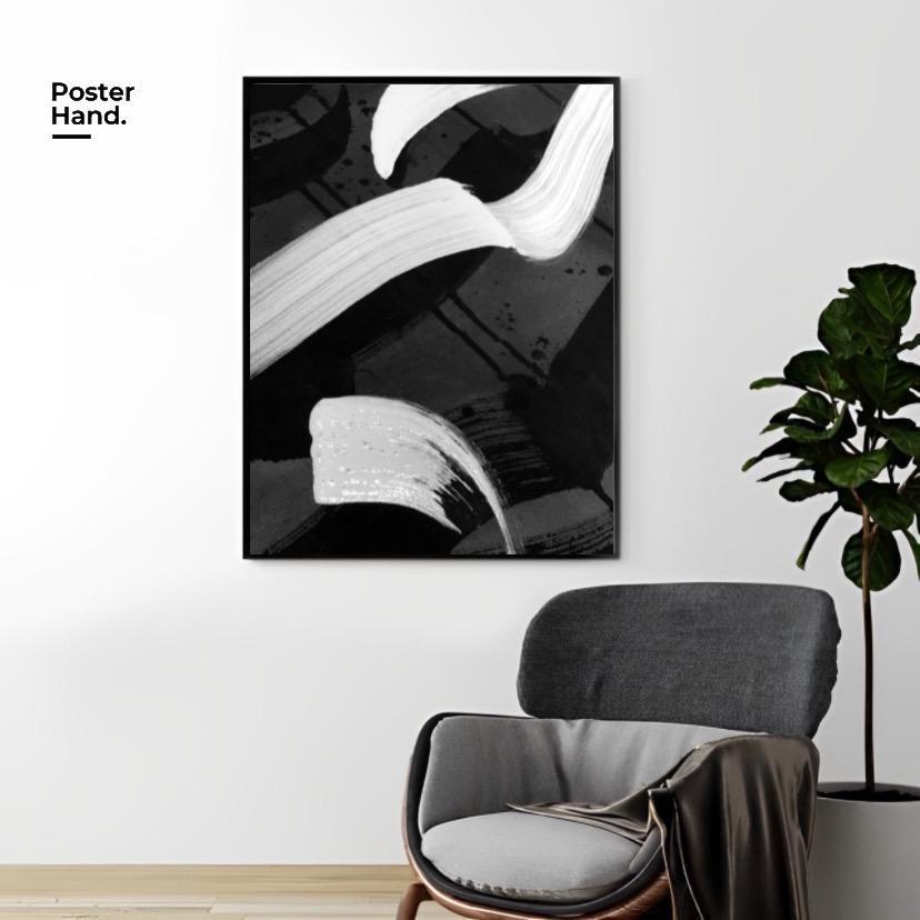 Jual POSTER KANVAS Poster Hitam Putih Minimalis Abstrak | Posterhand ...