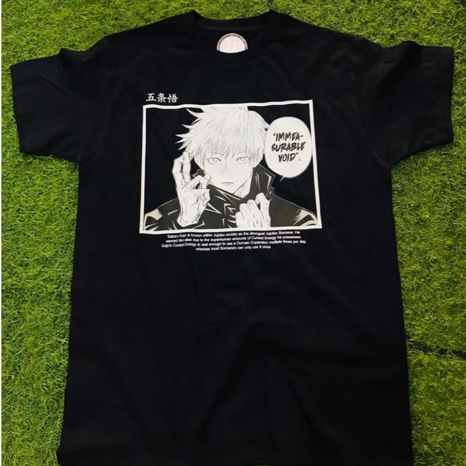 Jual Tshirt Satoru Gojo Void Black Jujutsu Kaisen Kaos JJK Yowaimo Kiko ...