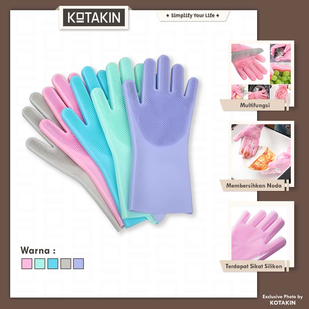 Jual Sarung Tangan Cuci Piring Pembersih Jendela Mobil Cleaning Gloves ...