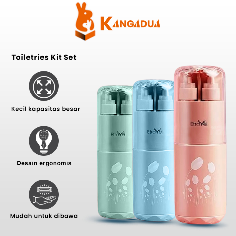 Jual KANGADUA Toiletries Kit Botol Travel Portable Tempat Perlengkapan ...