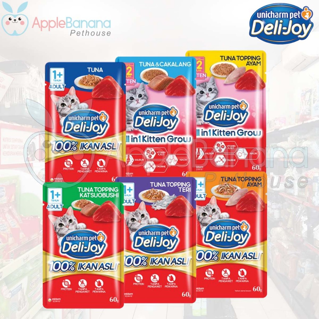 Jual Deli Joy Pouch/Sachet Adult/Kitten | Makanan kucing basah Delijoy ...