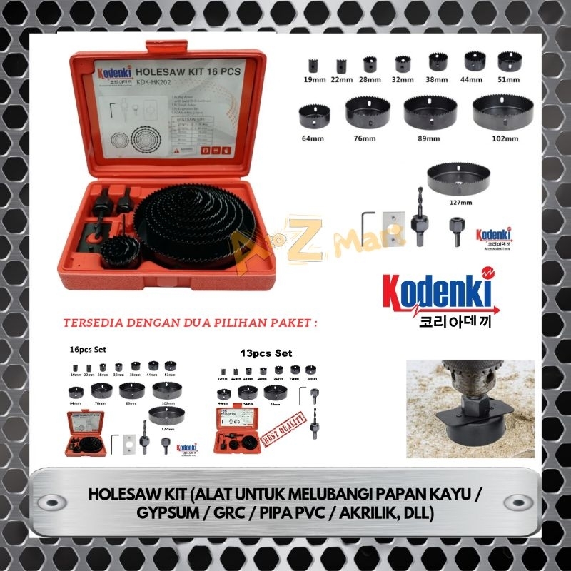 Jual KEPALA MATA BOR HOLESAW HOLE SAW KIT SET GERGAJI BULAT BUNDAR ...