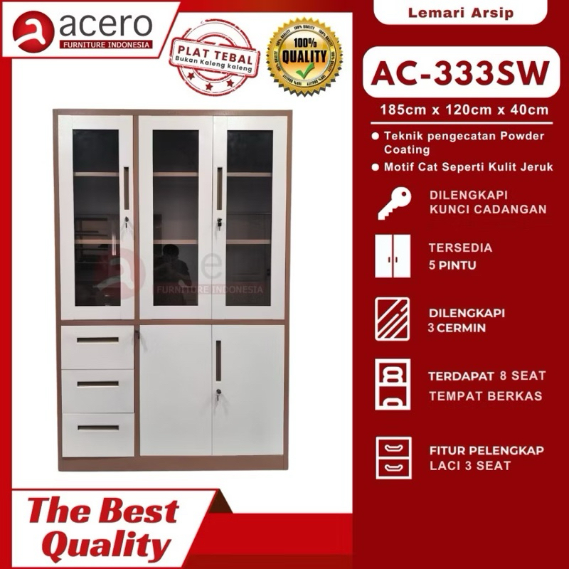 Jual Lemari Arsip Besi Filing Cabinet Besi 3 Pintu AC 333 SW Acero ...