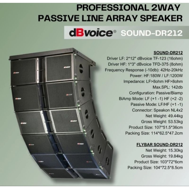 Jual Speaker Line Array Dbvoice Sound DR 212 Original 2 x12 inch Array ...