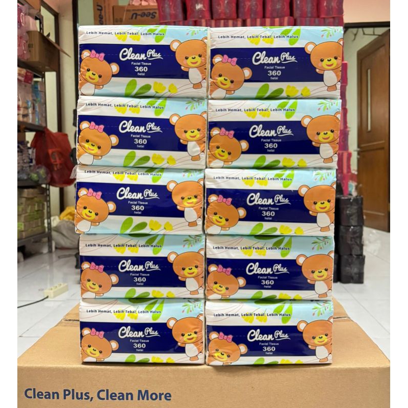 Jual Tissue clean plus 360 helai paket 10 pcs | Shopee Indonesia