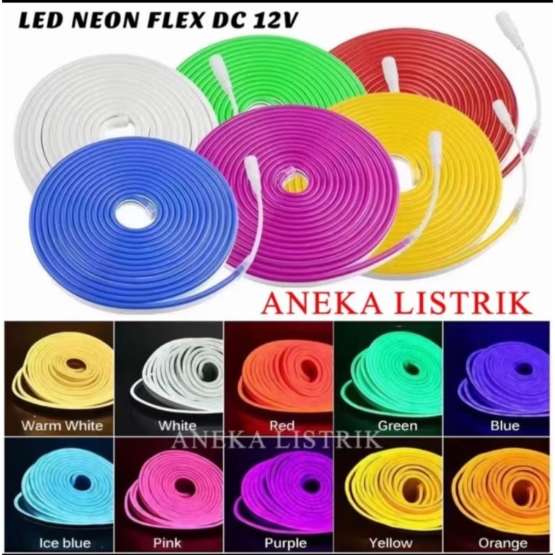 Jual NEON FLEX LAMPU LED SELANG PANJANG 5M KUALITAS SUPER 12V | Shopee ...