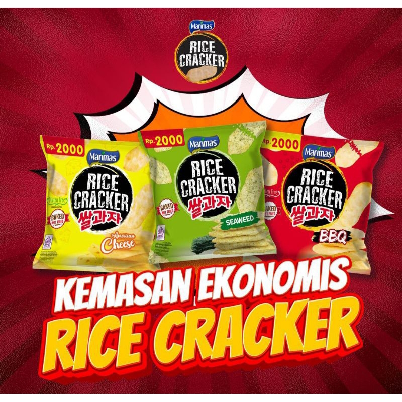 Jual Rice Cracker Marimas Renceng (12PCS) Rice Crackers Keju, BBQ ...