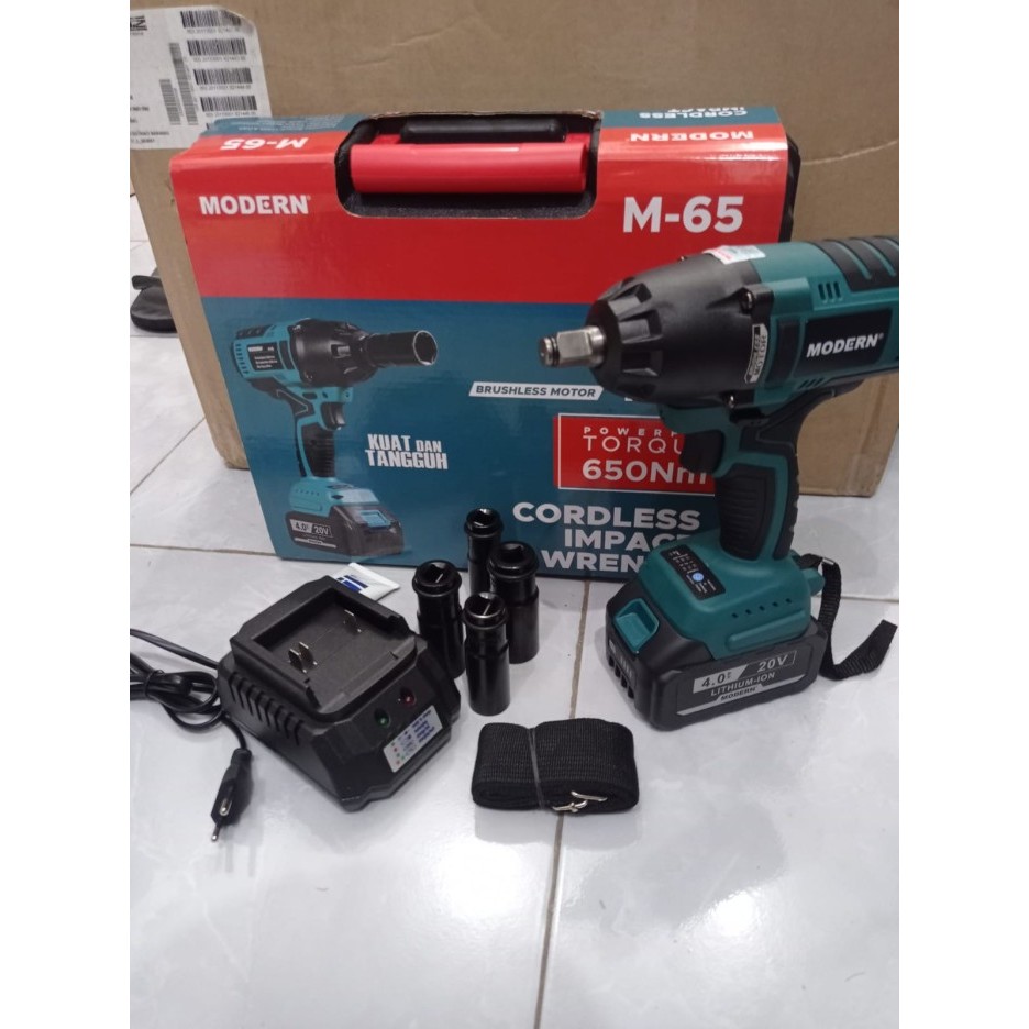 Jual Modern M65 Cordless Impact Wrench Pembuka baut Modern M-65 Bor ...