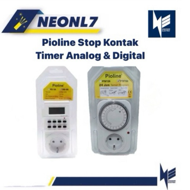 Jual PIOLINE STOP KONTAK TIMER 24 JAM ANALOG DIGITAL | Shopee Indonesia
