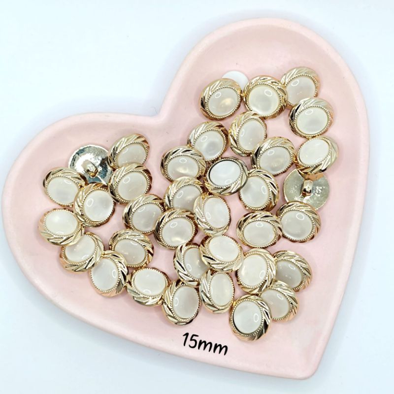 Jual 12 PCS KANCING JAMUR MUTIARA LIST ROSE GOLD 15MM | Shopee Indonesia