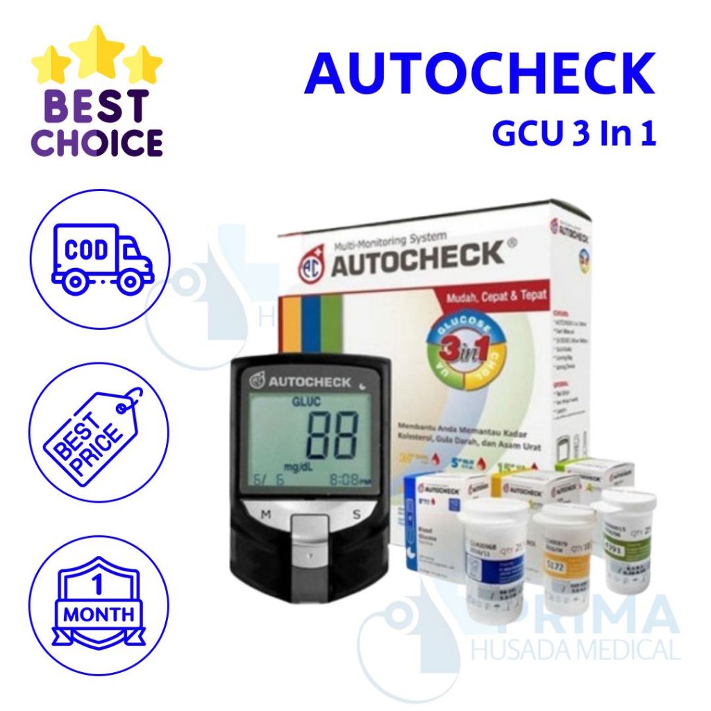 Jual Autocheck 3 In 1 Mesin Alat Cek Gula Darah Kolesterol Asam Urat ...