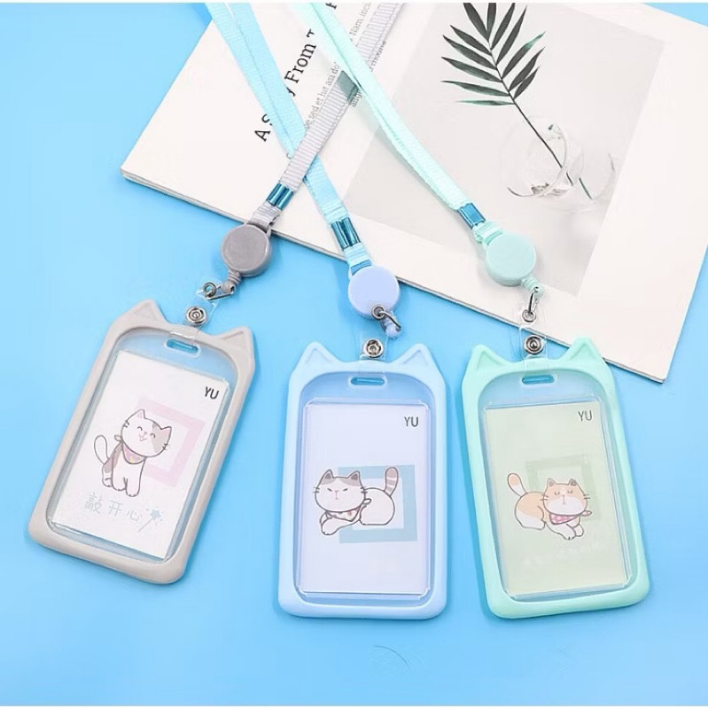 Jual Name Tag ID Care Gantungan Kartu Nama Motif Kucing | Shopee Indonesia