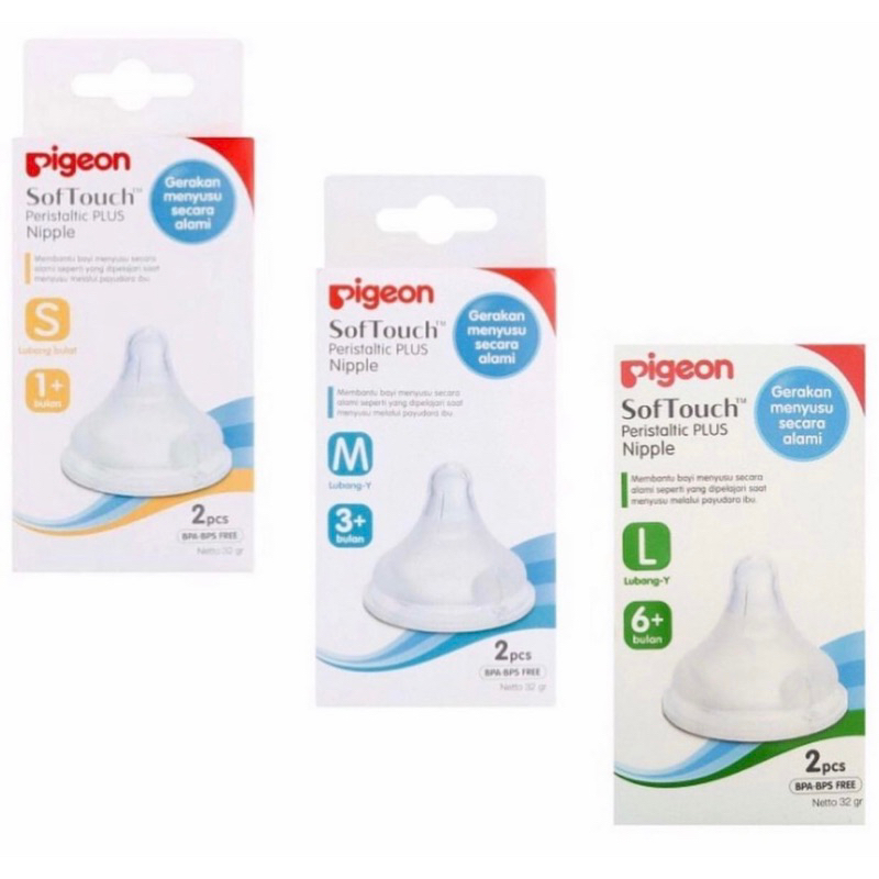Jual PIGEON PERISTALTIC PLUS WIDE NECK NIPPLE/ DOT BAYI tipe Wideneck | Shopee Indonesia