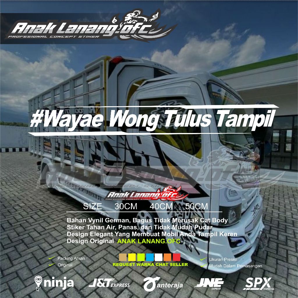 Jual Stiker kaca truk pickup wayah e wong tulus tampil cutting stiker ...