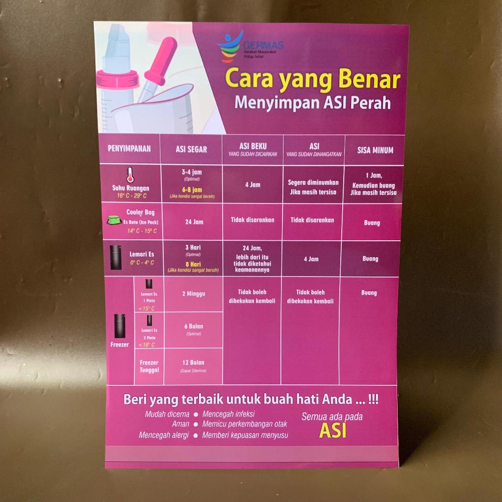 Jual Poster Cara yang Benar Menyimpan ASI Perah | Poster Edukasi Ibu ...