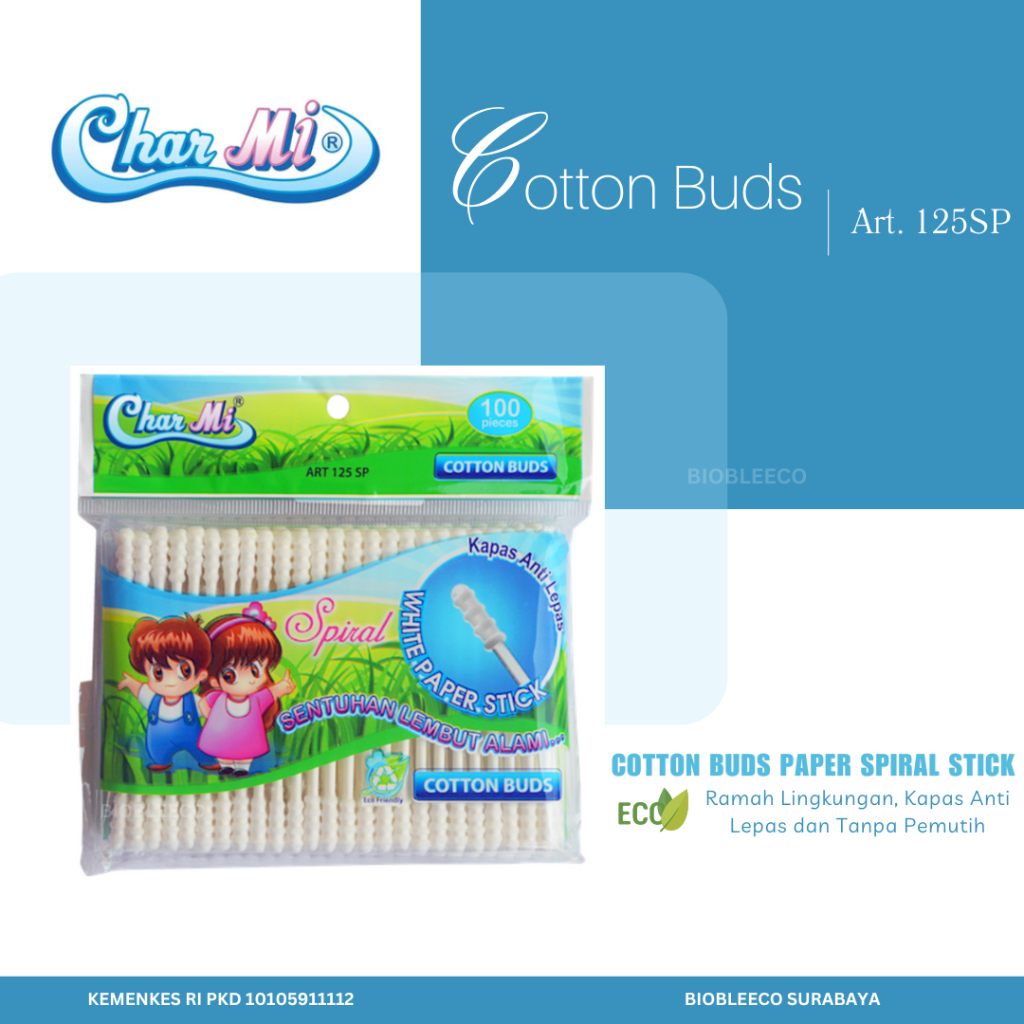 Jual Charmi Cotton Buds White Paper Stick ART. 125 SP isi 100pcs ...