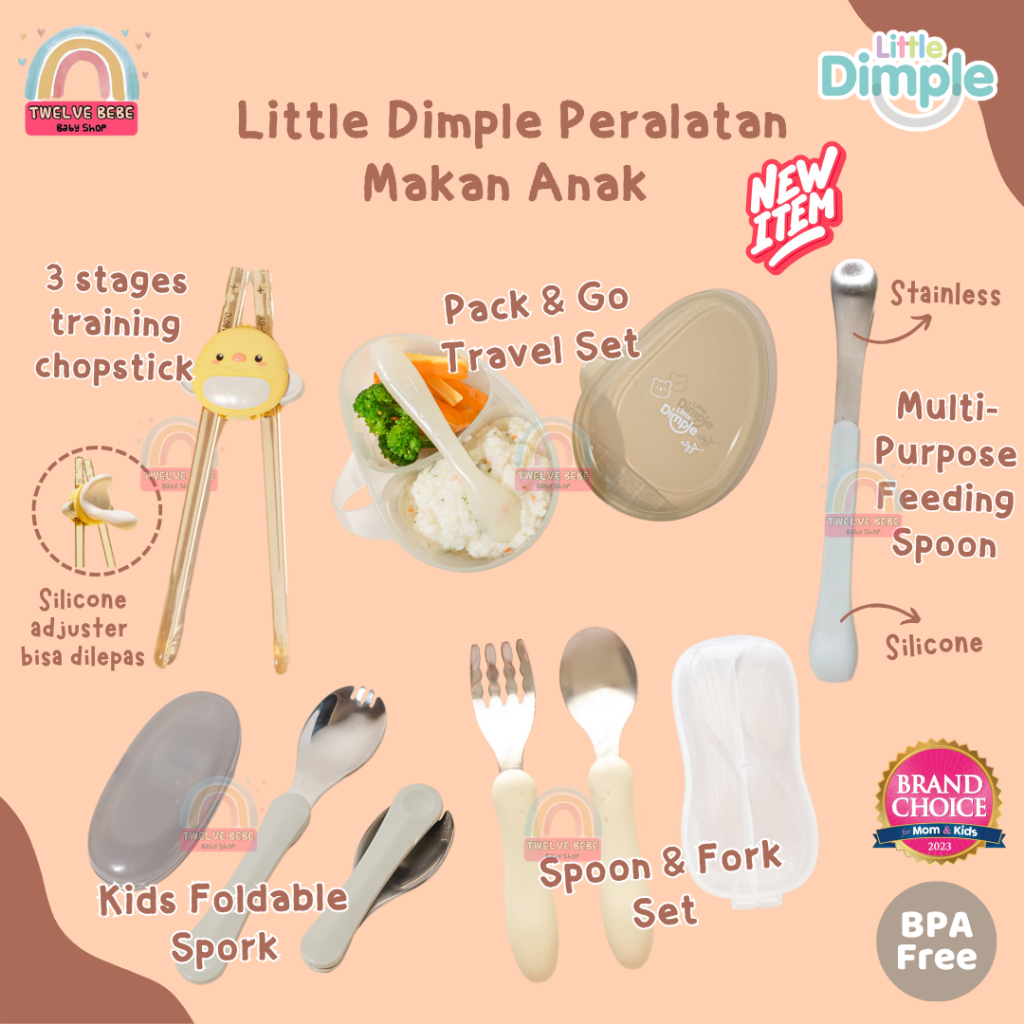 Jual Little Dimple Pack & Go Travel Set / Foldable Spork Set Sendok ...