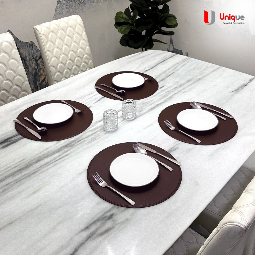 Jual Placemat Tatakan Piring Makan Modern / Alas Piring Leather Round ...