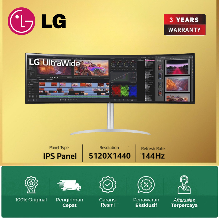 Jual Monitor LED LG UltraWide 49WQ95C-W with USB Type-C - Curved DQHD 144Hz 45" Inch | Shopee ...