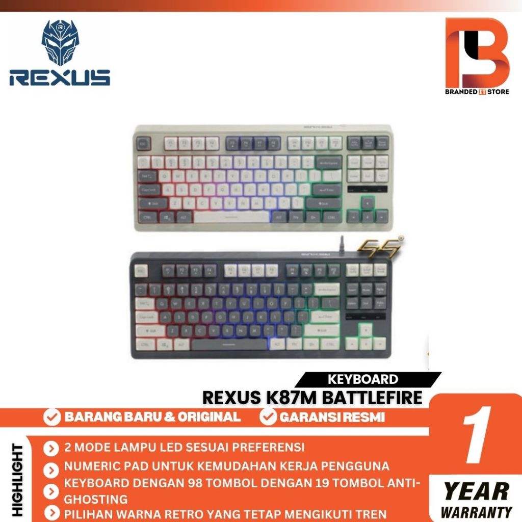 Jual REXUS K87M BATTLEFIRE Gaming Keyboard | Shopee Indonesia