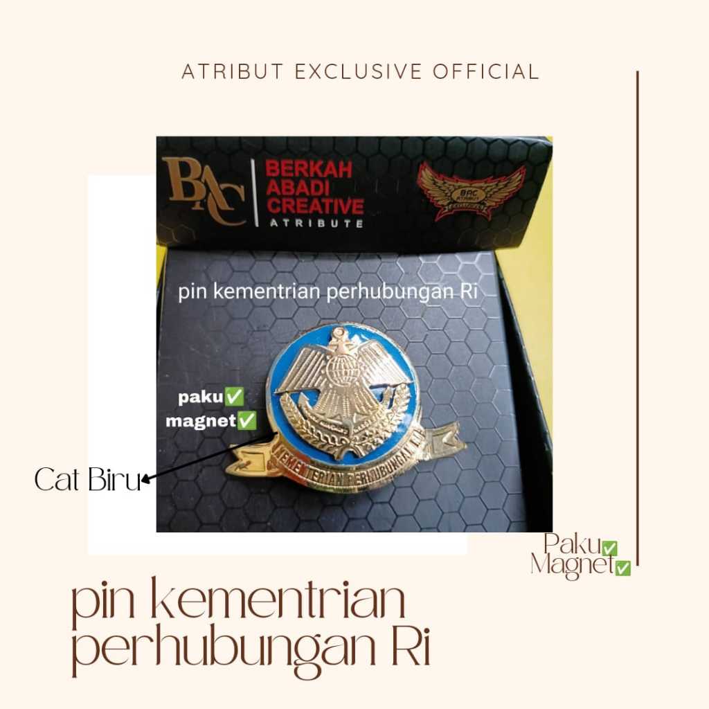 Jual PIN KEMENTRIAN PERHUBUNGAN GOLD CAT WARNA BIRU | Shopee Indonesia