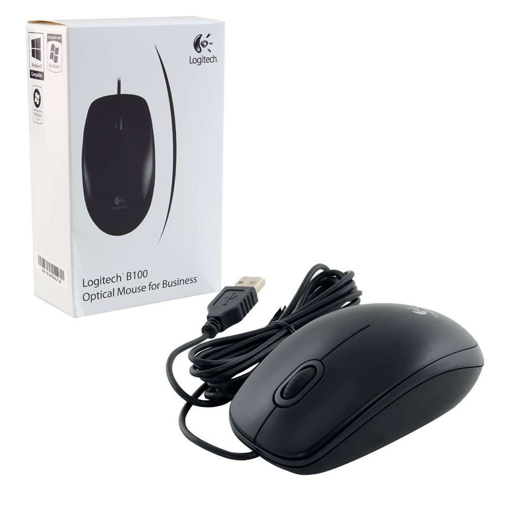Jual Mouse Logitech B100 USB Mouse Optical Logitec Kabel Original Resmi ...